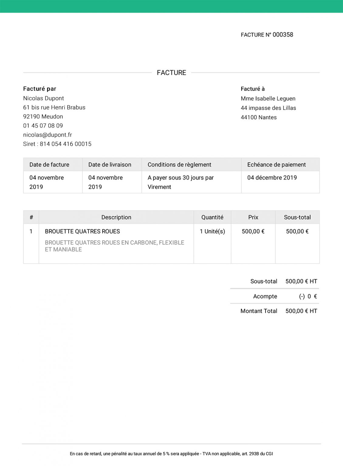 Comment créer une facture - Modele facture format Word et PDF