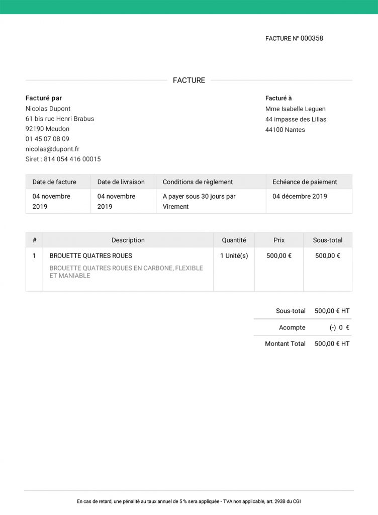 Comment créer une facture - Modele facture format Word et PDF
