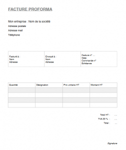 exemple Facture proforma exemple - Modele facture format Word et PDF